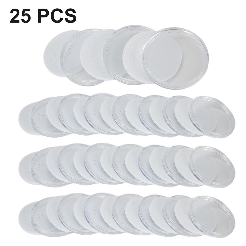 10/25pcs 46mm Transparent Plastic Coin Holder Coin Collecting Box Case ...