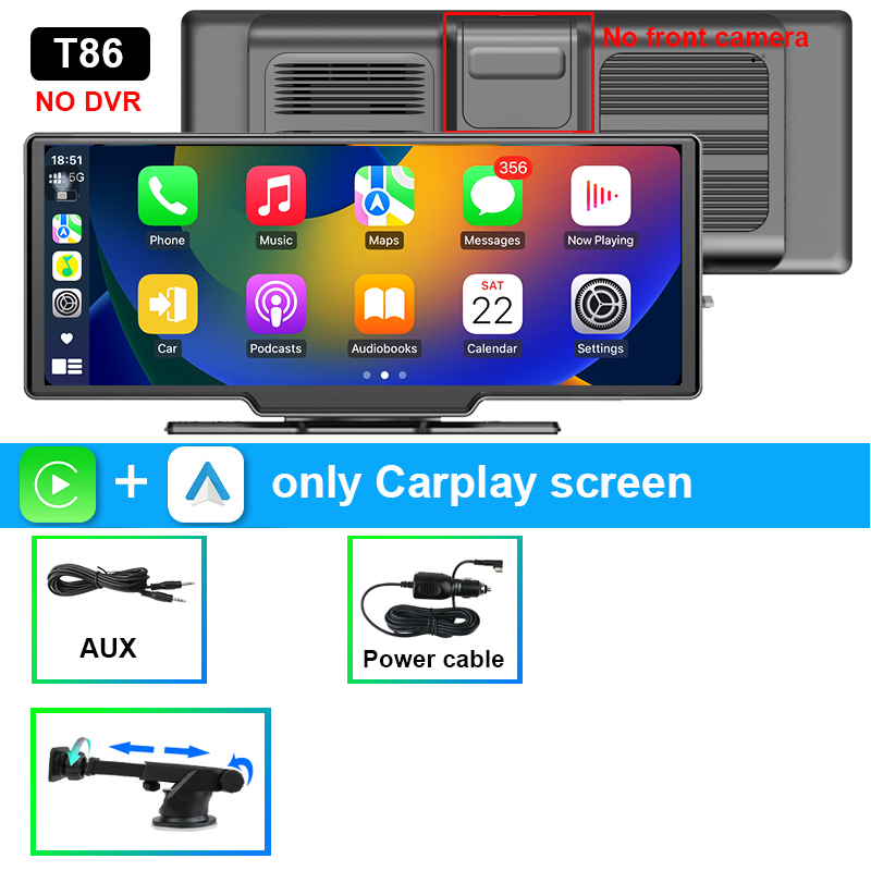 10.26" 4K Car DVR Dash Cam Rearview mirror camera Wifi Carplay ...