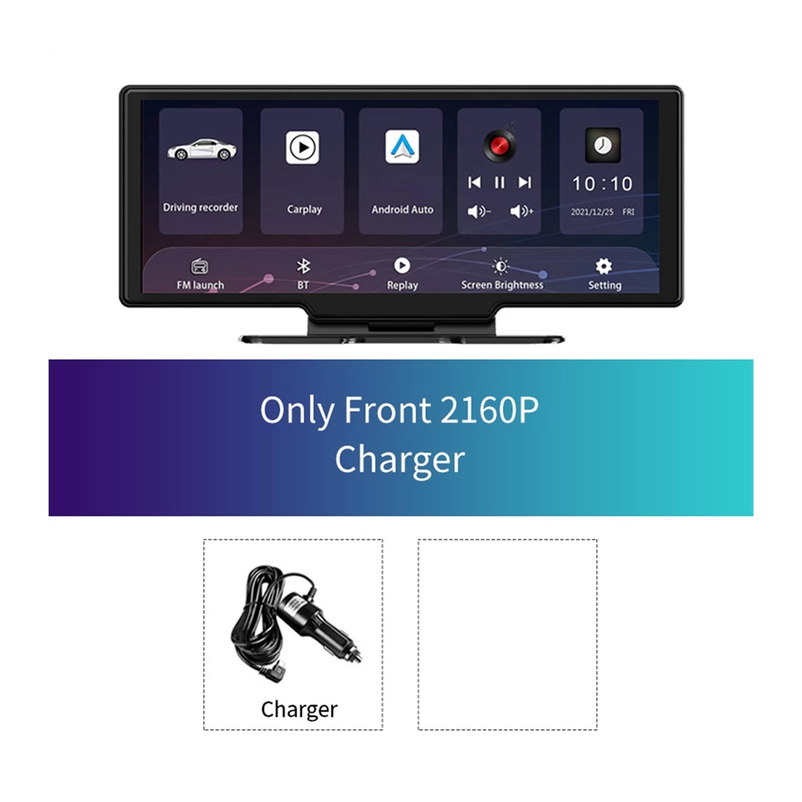 10.26" Dash Cam Rearview Camera Carplay & Auto 4K DVR GPS Navigation ...