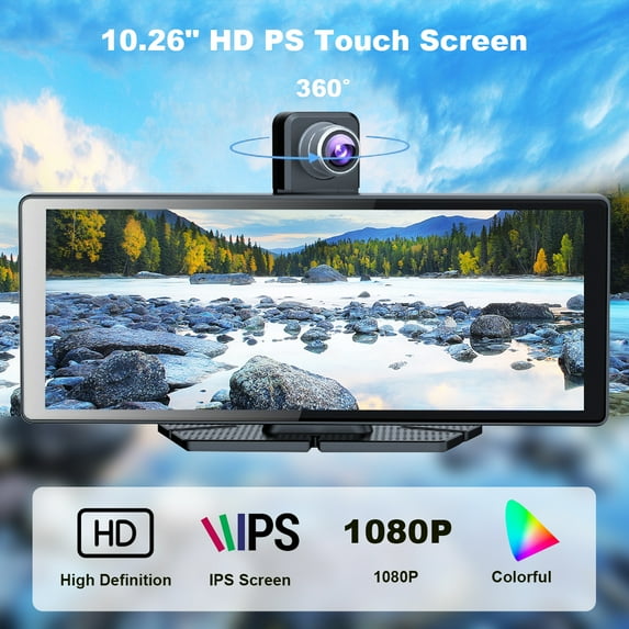 BDQ 10.26" Portable Wireless CarPlay Screen for Car, Android Auto ...