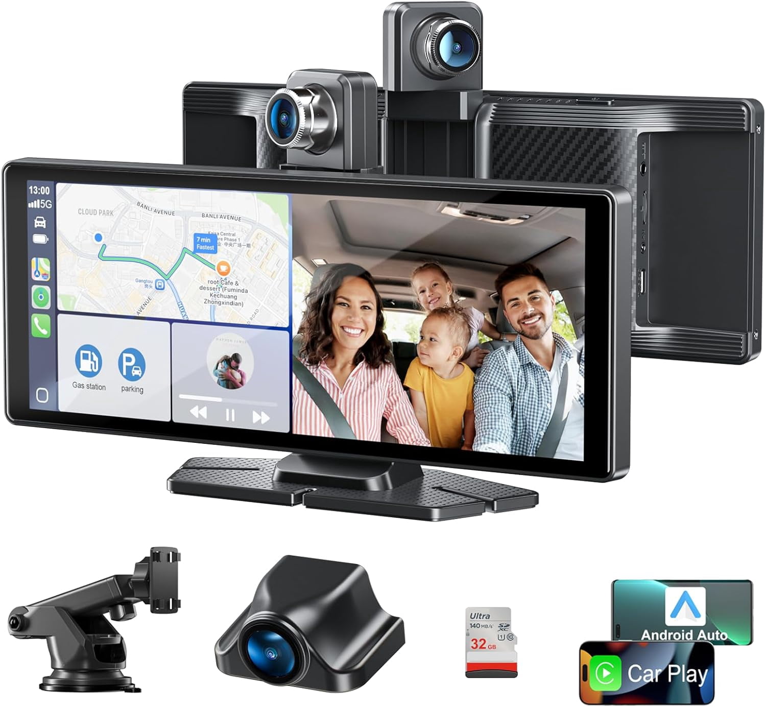 10.26" Screen for , Tablet and Screen with 4K Dash Cam,1080P Backup ...