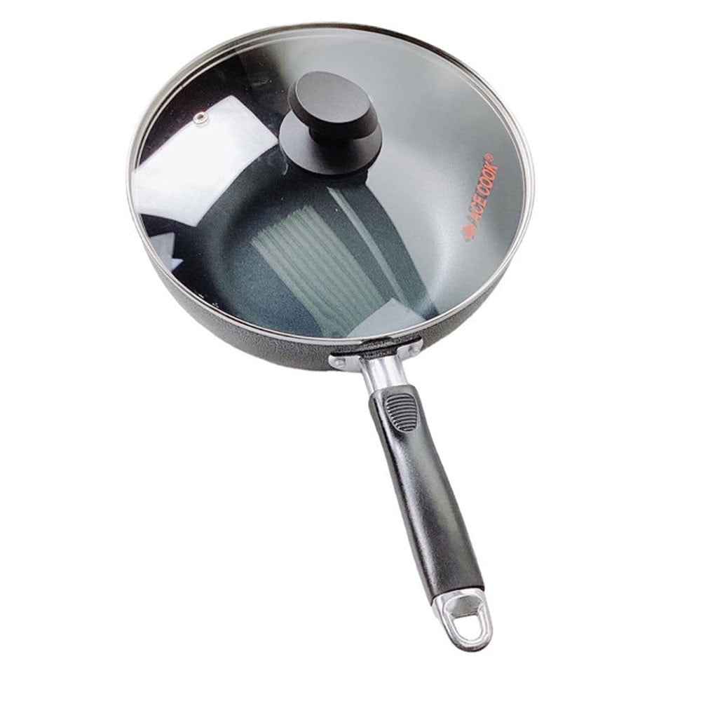 10"/26cm Nonstick Wok Frying Pan Saute Pan with Lid , Non Toxic Deep ...