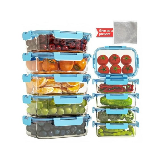 10/2pcs Set High Borosilicate Glass Food Storage & Meal Prep Containers ...