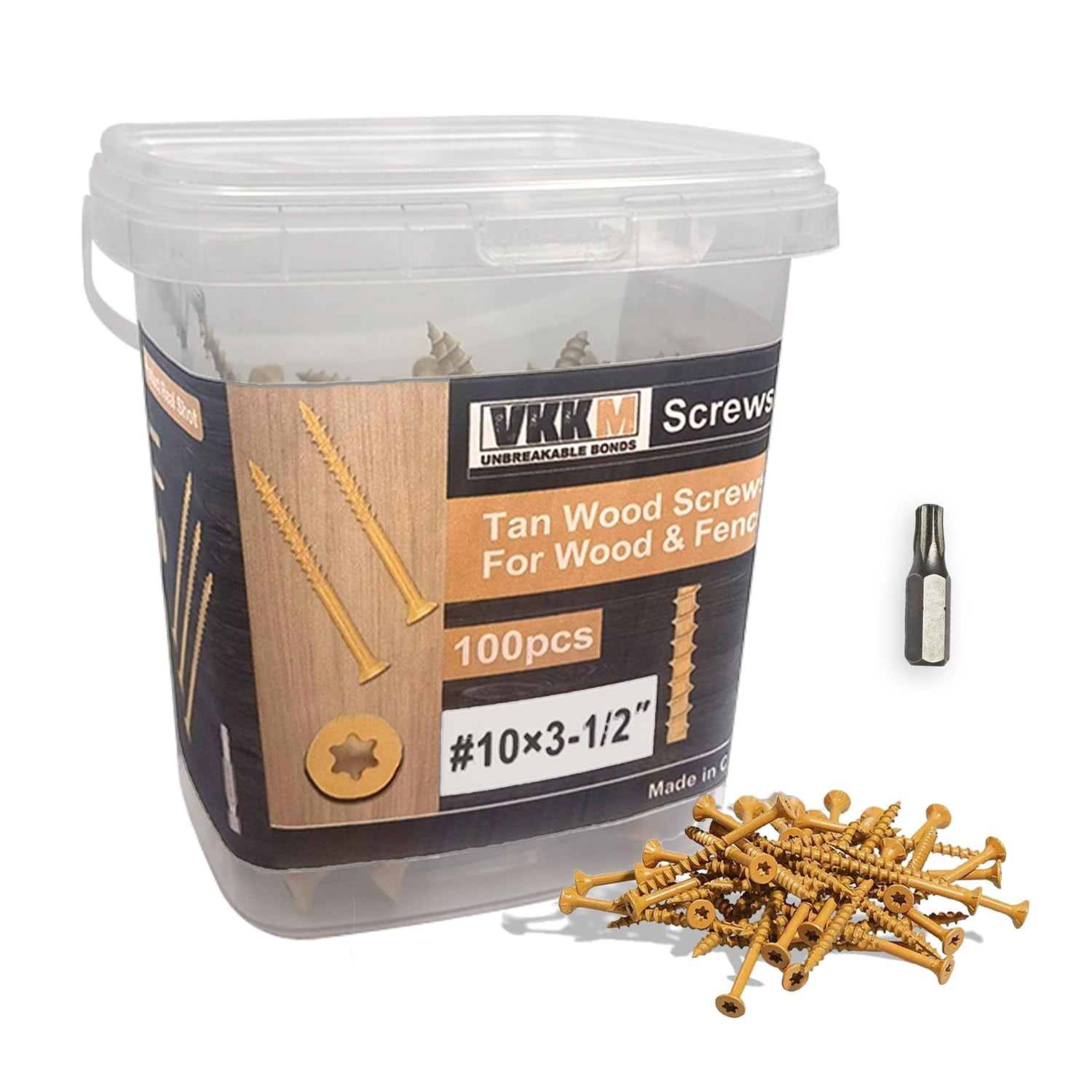 #10 * 3-1/2 Deck Screws, T25 Torx Exterior Wood Screws, Sharp Self ...