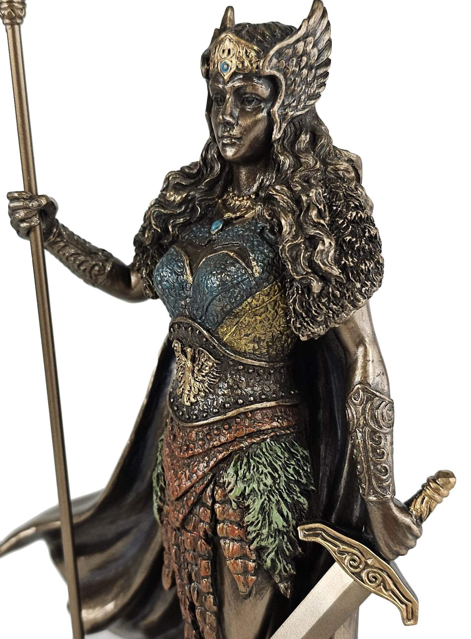 10 3/4" Greek Mythology Queen of the Amazon Hippolyta With Staff Bronze ...