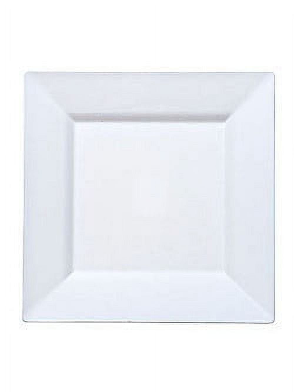 10 3/4" White Elegance Square Dinner Plastic Plates 10ct. - Walmart.com