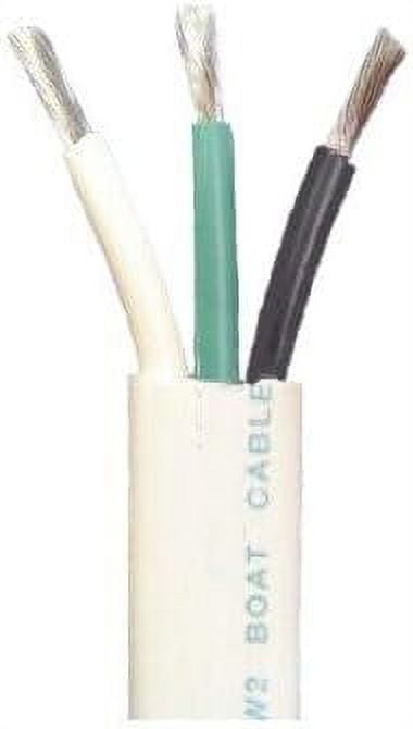 10/3 AWG Triplex Tinned Marine Wire, Black/Green/White 50 Feet ...
