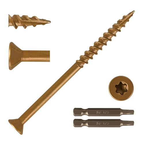#10 * 3" Deck Screws, (175pcs) 2.5 lbs.Exterior Wood Screws, Rust ...