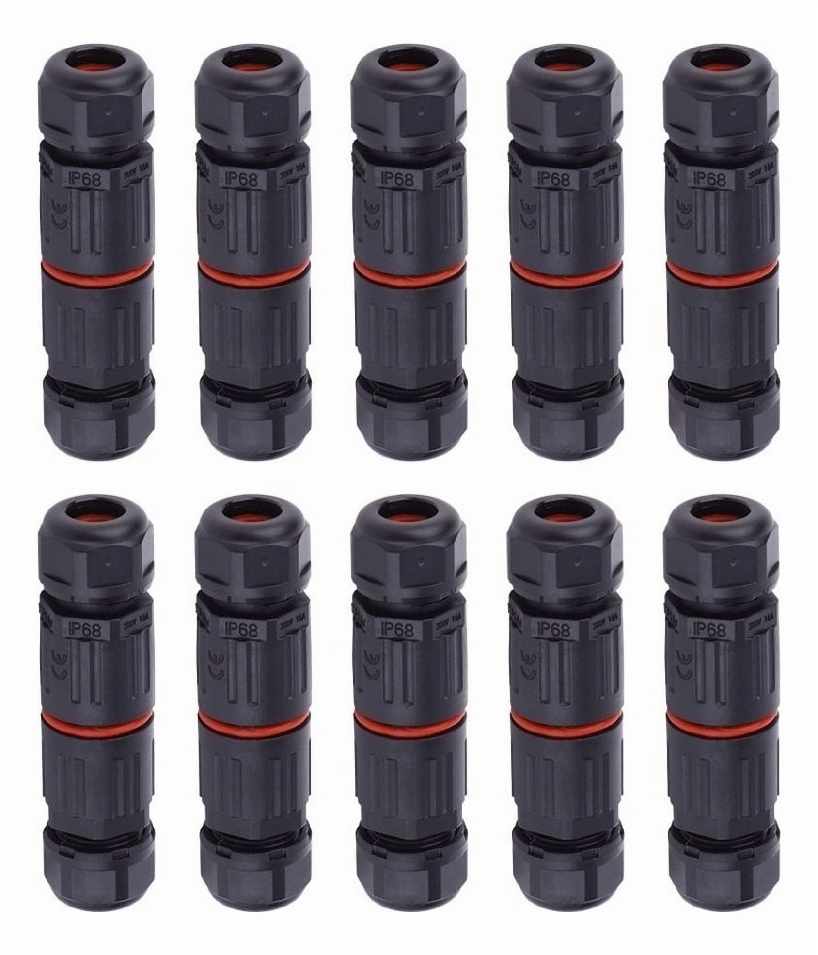 10 3 Pin IP68 Waterproof Electrical Cable Connectors - Walmart.com