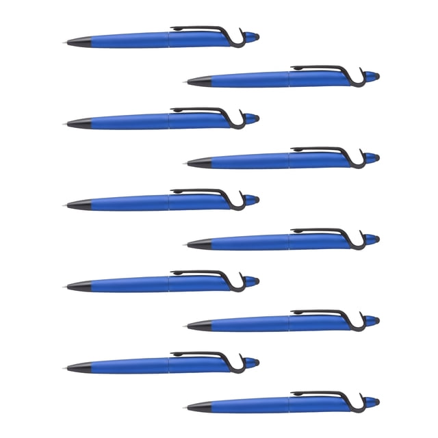 10 3-in-1 Plastic Pens with Stylus and Cell Stand Pack - Plastic ...
