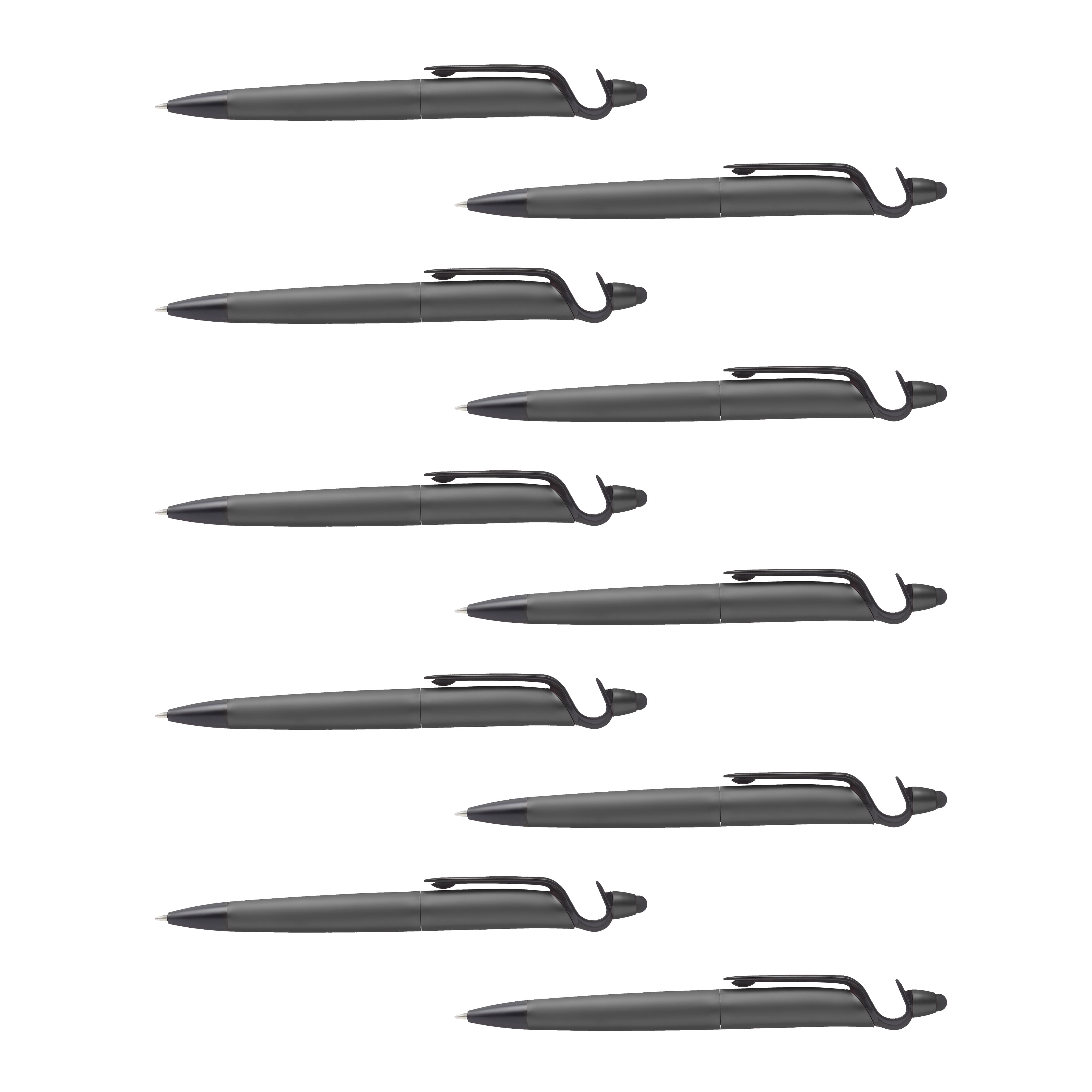 10 3-in-1 Plastic Pens with Stylus and Cell Stand Pack - Plastic ...