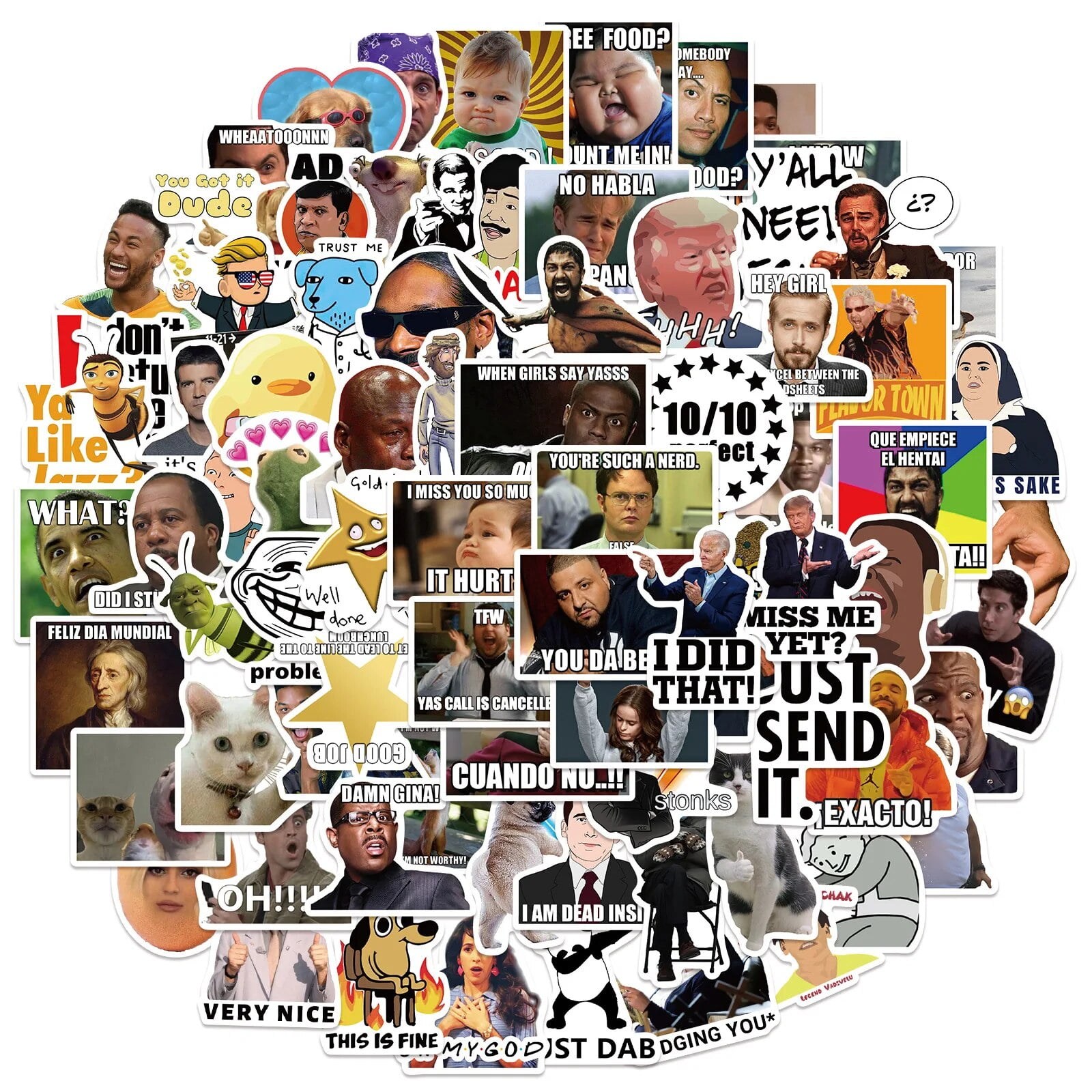 10/30/50/100PCS Funny Meme Stickers Graffiti DIY Cars Motorcycles ...