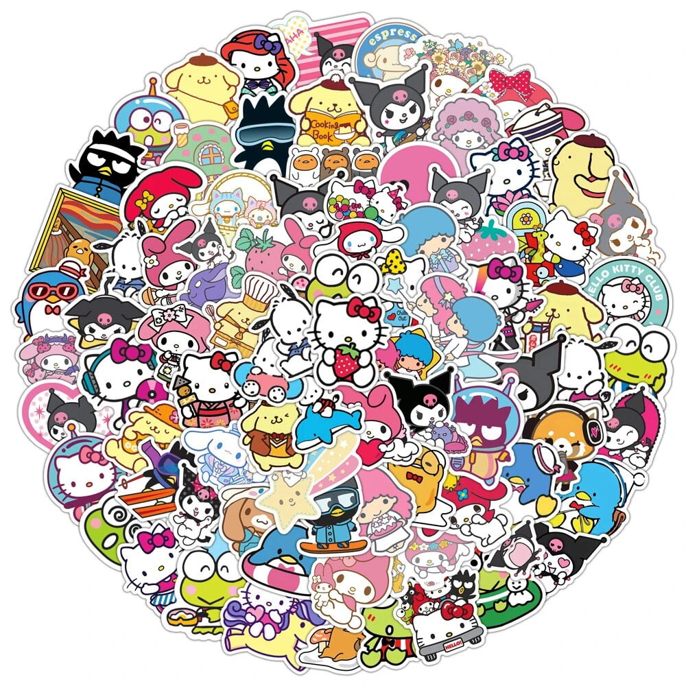10 30 50 100pcs Kawaii Sanrio Anime Stickers Hello Kitty Kuromi My
