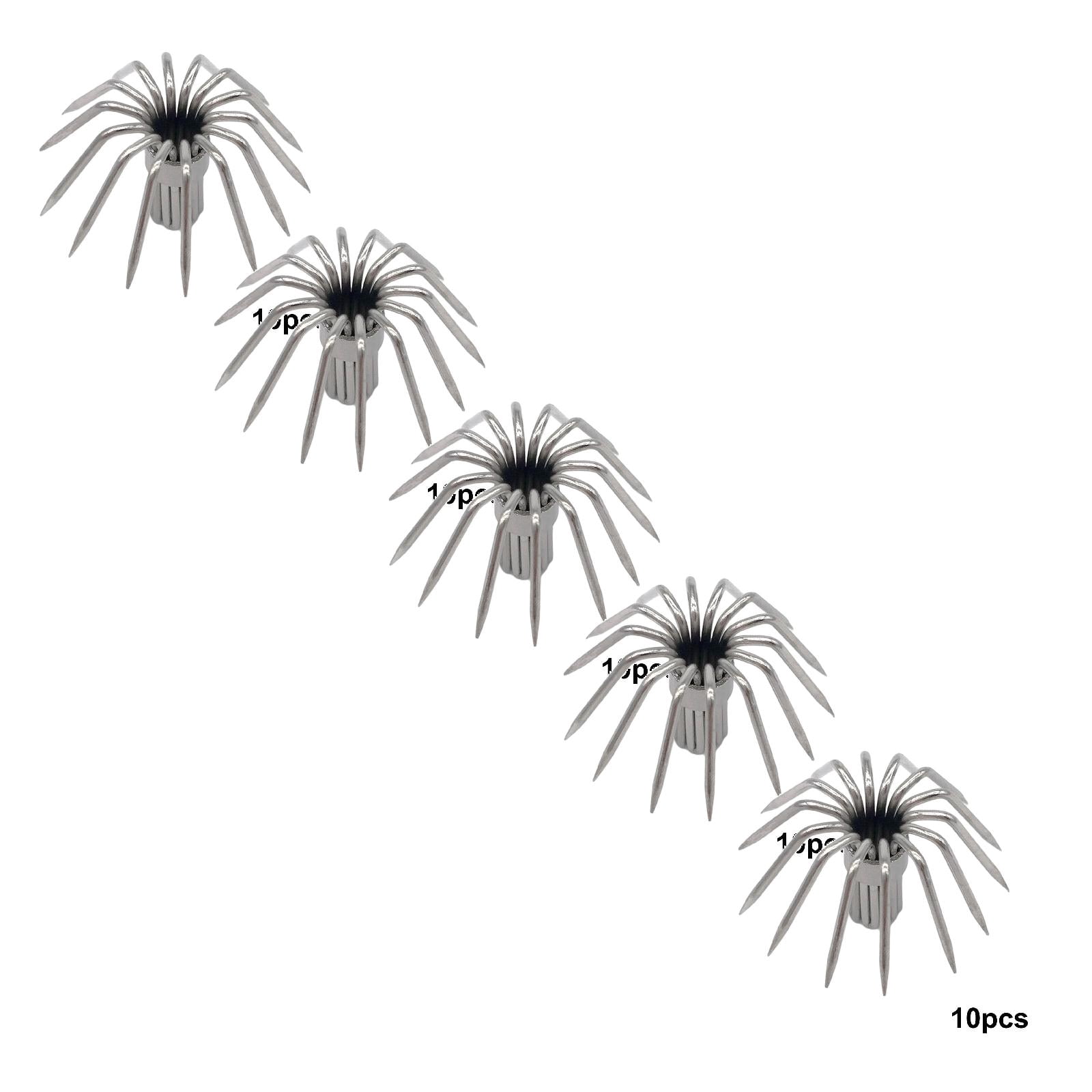 10/30/50/80/100Pcs 0.6 Inch Stainless Steel Squid Hooks for Sea Fishing ...