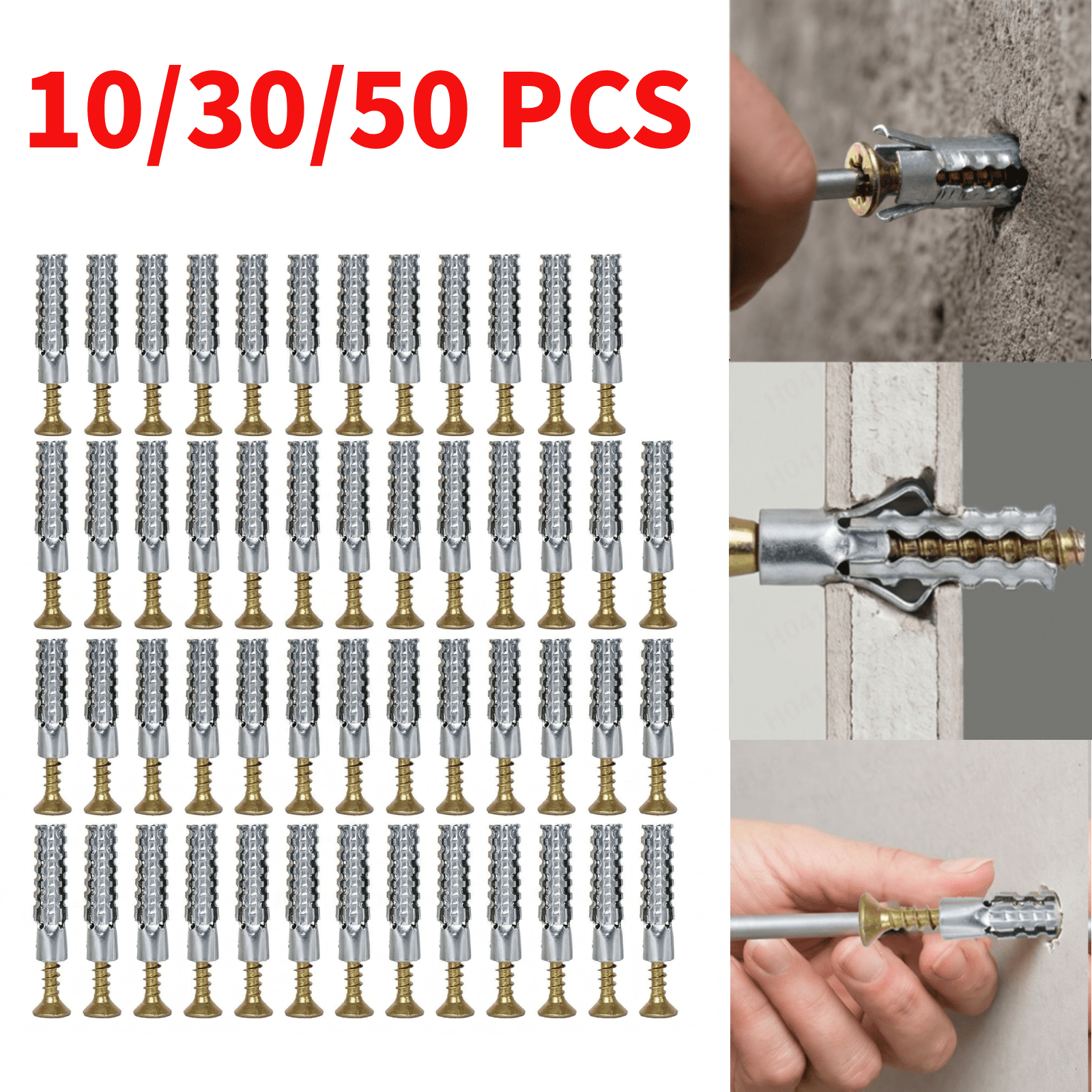 10/30/50 Sets Wall Anchors for Drywall,Lightweight Iron Expansion Tube ...