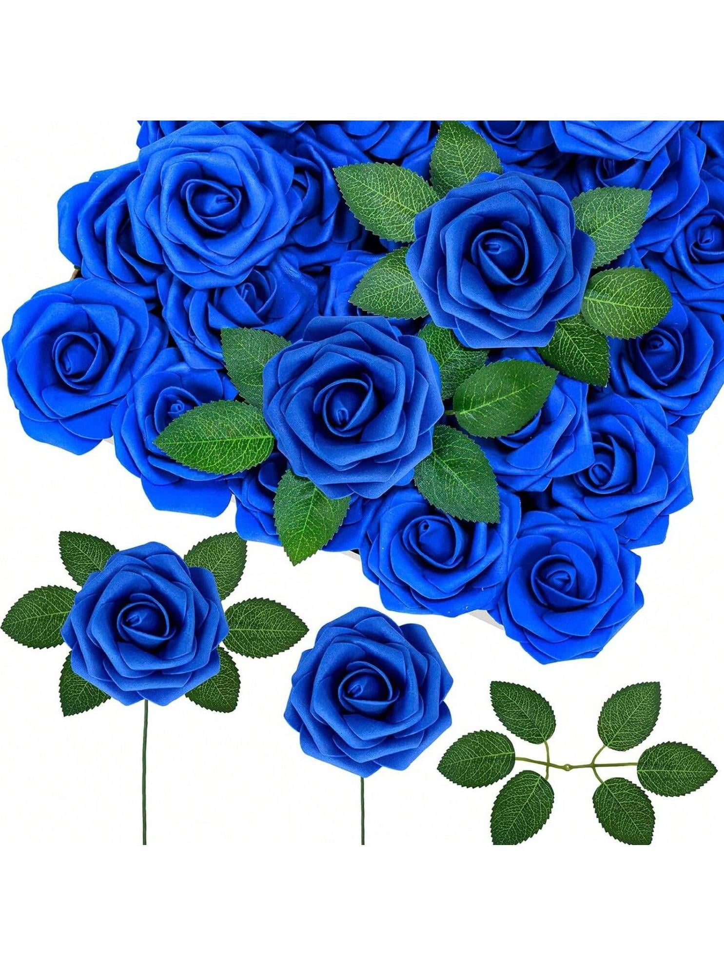 10/30/50PCS Ivory Foam Artificial Flowers Real Looking Fake Roses With ...
