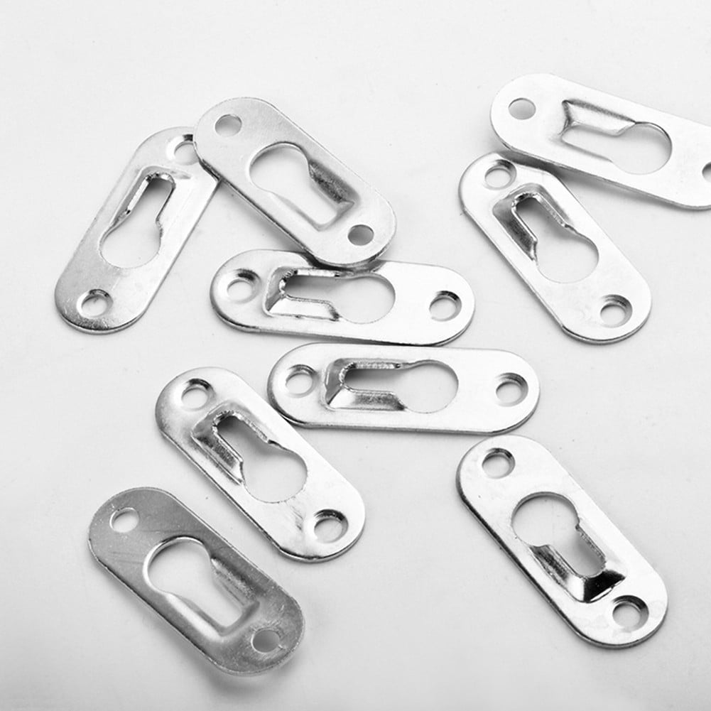 10/30/50Pcs Picture Hanger Metal Mirror Hook Snap Metal Keyhole Hanger ...