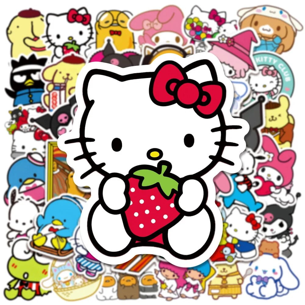 10/30/50pcs Anime Sanrio Hello Kitty Pompom Purin Kuromi Stickers Decal ...