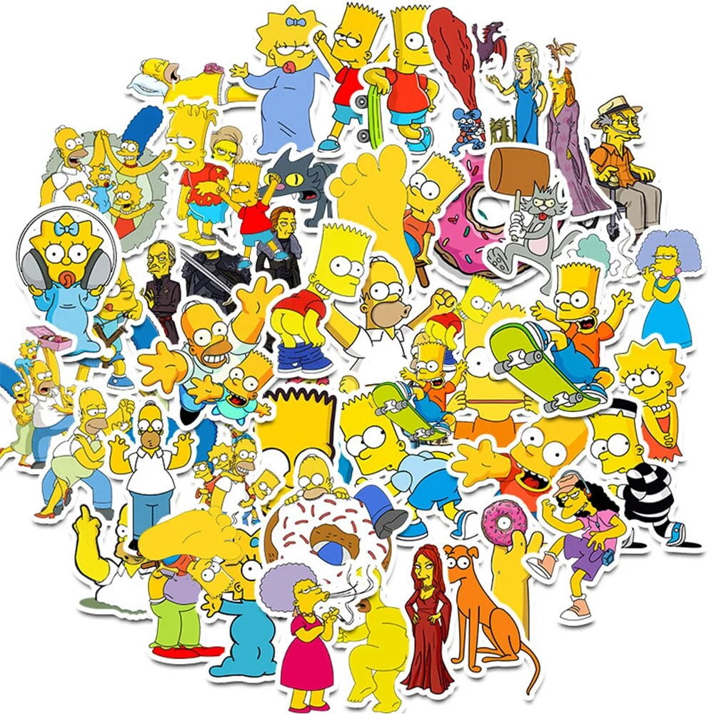 10/30/50pcs Funny Cartoon Simpson Family Stickers Anime Decals DIY ...