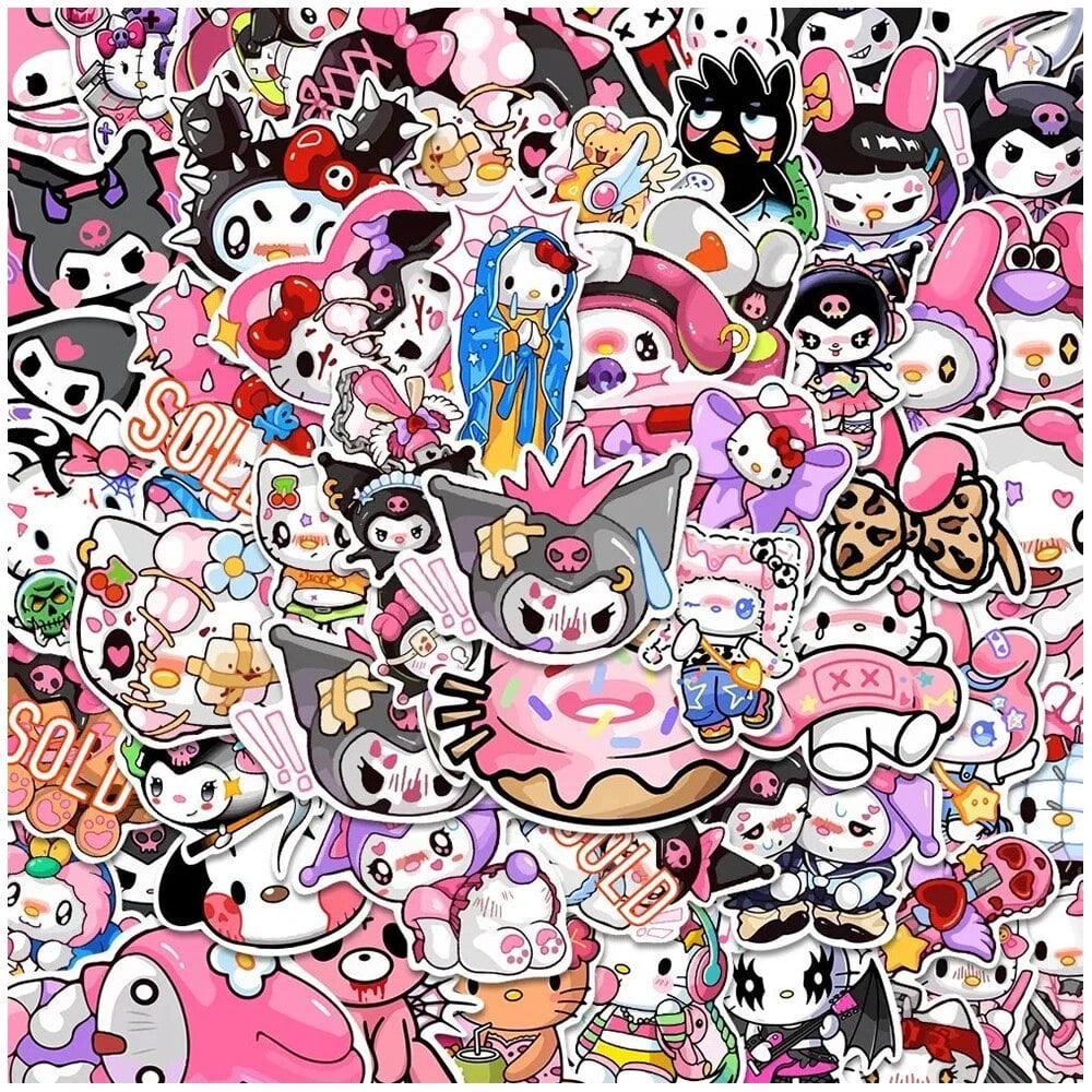10/30/54pcs Gothic Kuromi Hello Kitty Stickers Kawaii Girls Sanrio ...