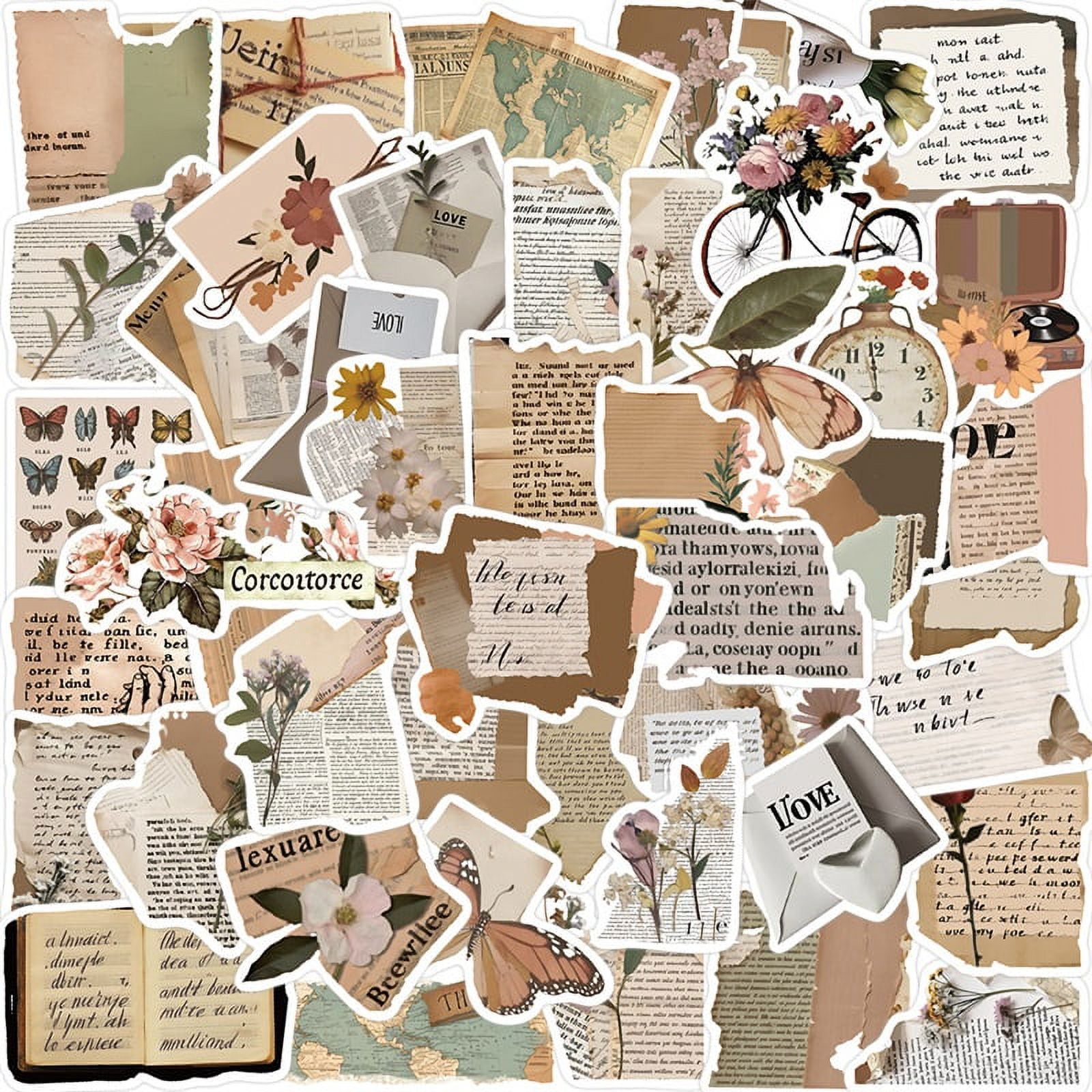 10/30/60PCS Vintage Brown Sticker Aesthetic PVC Laptop Sketchbook ...