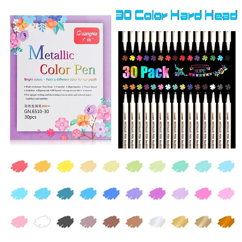 10-30 Colors Art Paint Marker Pens Soft Brush Metallic Markers Pens ...