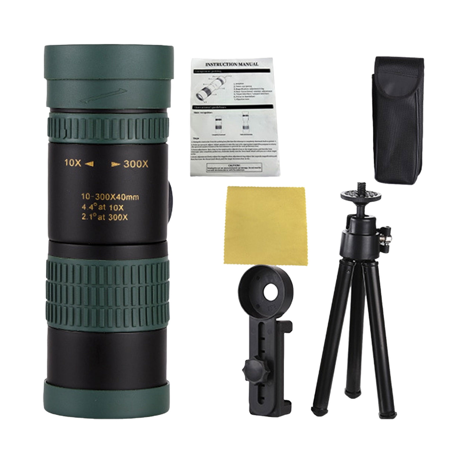 10-300x40 High Power Monocular Telescope for Adults with Smartphone ...