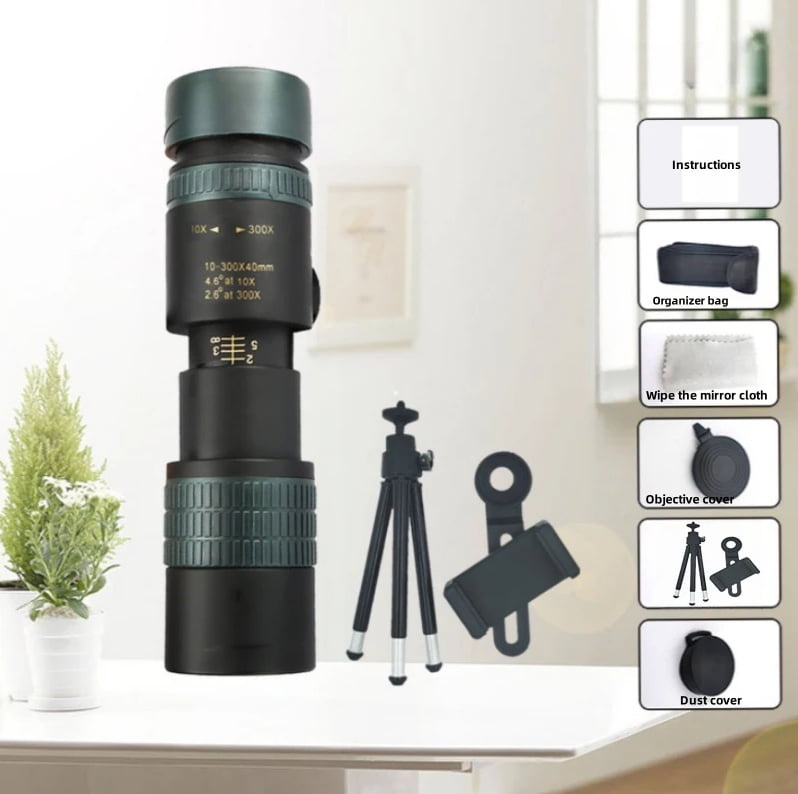 10-300x40 Zoom Telescope HD Portable Strong Binoculars Long Range ...