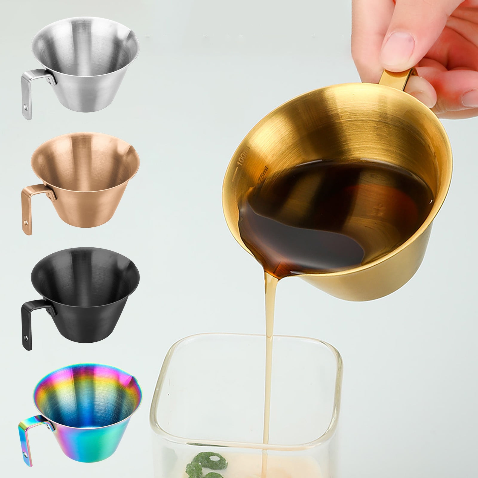 Under 10, 304 Stainless Steel Measuring Cup, 100ML Small Cup, Handle ...