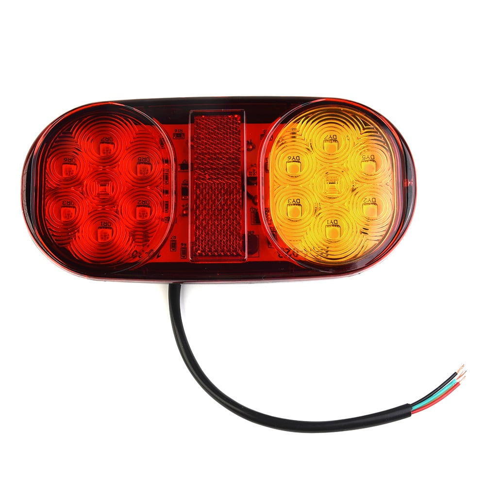 10-30V Yellow + Red LED Tail Light Car Truck Trailer Boat Waterproof ...