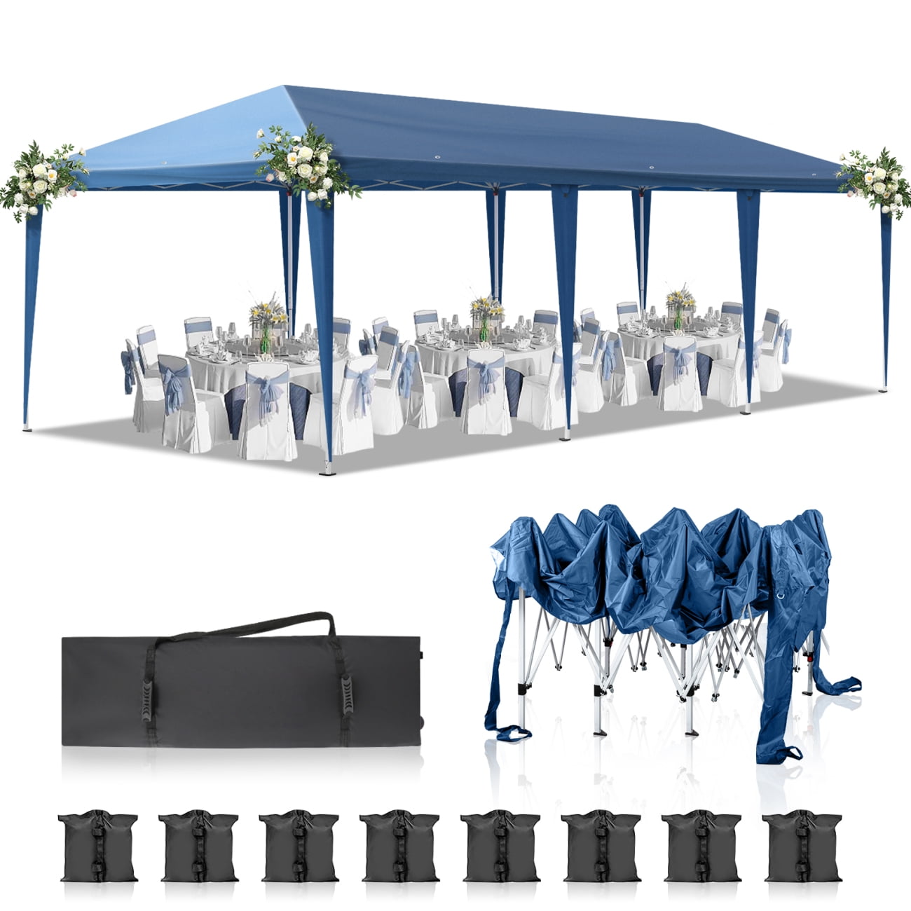 10*30ft Outdoor Tent with Carry Bag,Pop Up Canopy Tent with Folding ...
