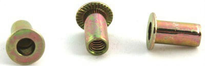 10-32 (Max Grip .130) Large Flange Blind Threaded Inserts / Steel ...