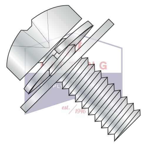 10-32 x 1/2" Double SEMS Screws | Flat & Split Washers | Phillips | Pan ...