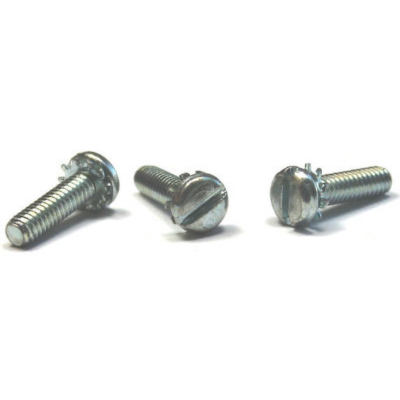 10-32 x 1/2" SEMS Screws / External Tooth Washer / Slotted / Pan Head ...