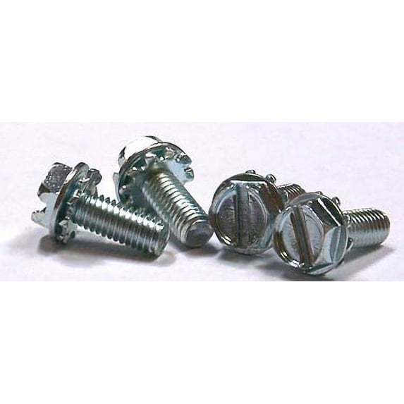 10-32 x 1" SEMS Screws / External Tooth Washer / Slotted / Hex Washer ...