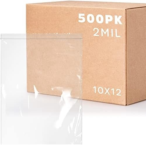 - 10" x 12 1 Gallon Zip Bags, 500 Count, 2 Mil, Clear Plastic ...