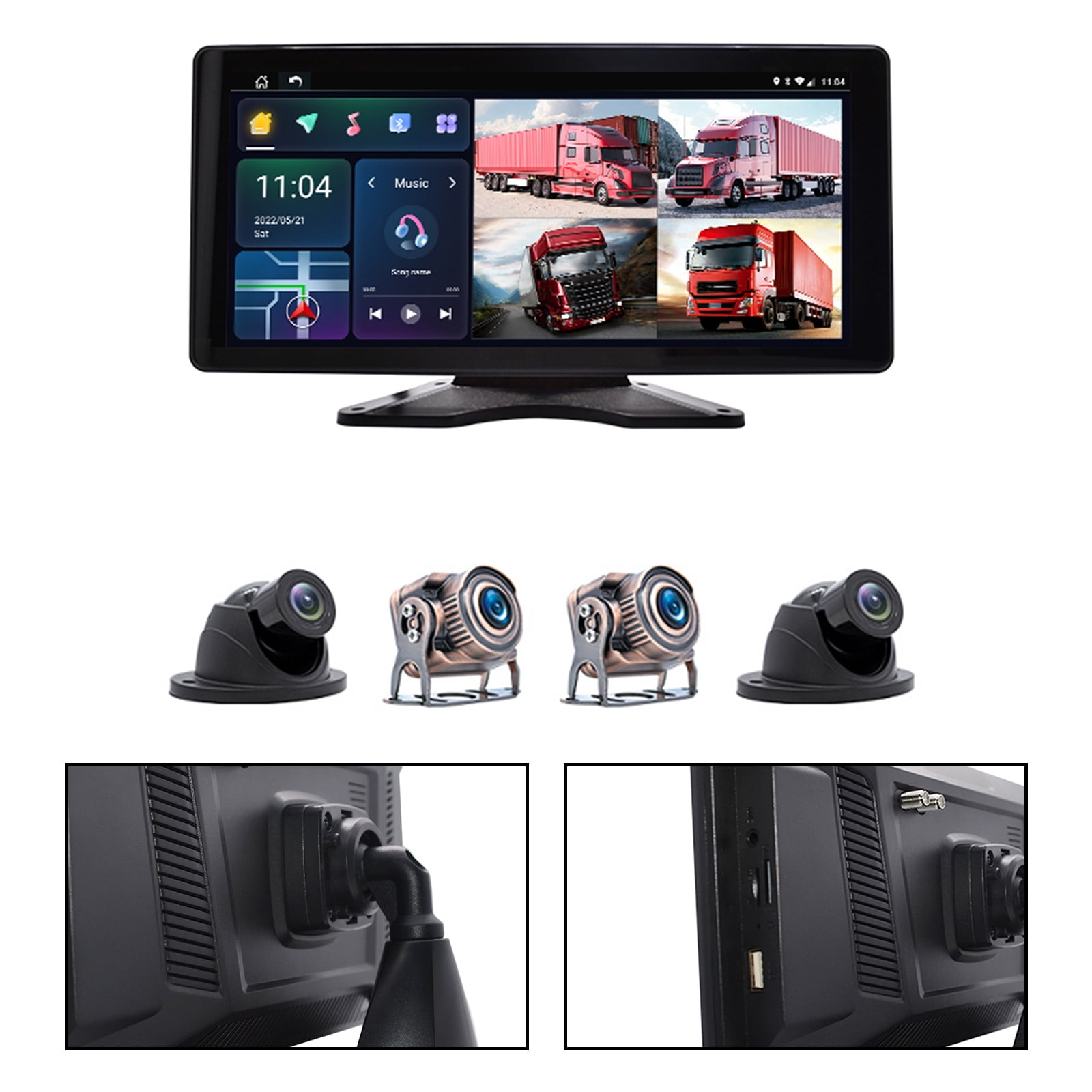 10.36" Monitor DVR Driving Video Recorder Touch Screen GPS for RV Truck ...