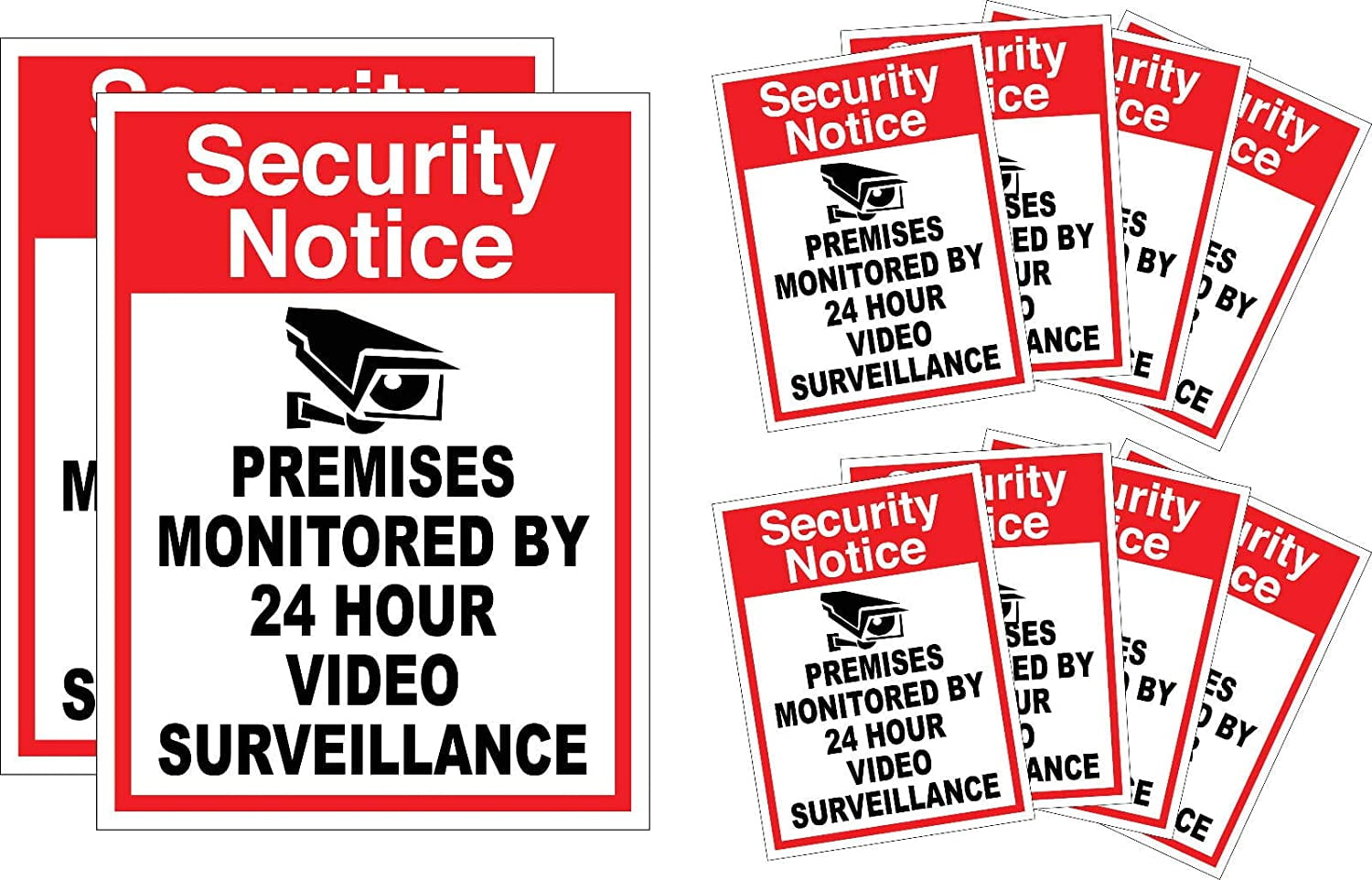 10 3M Home Surveillance Security Camera Video Sticker Warning Decal ...