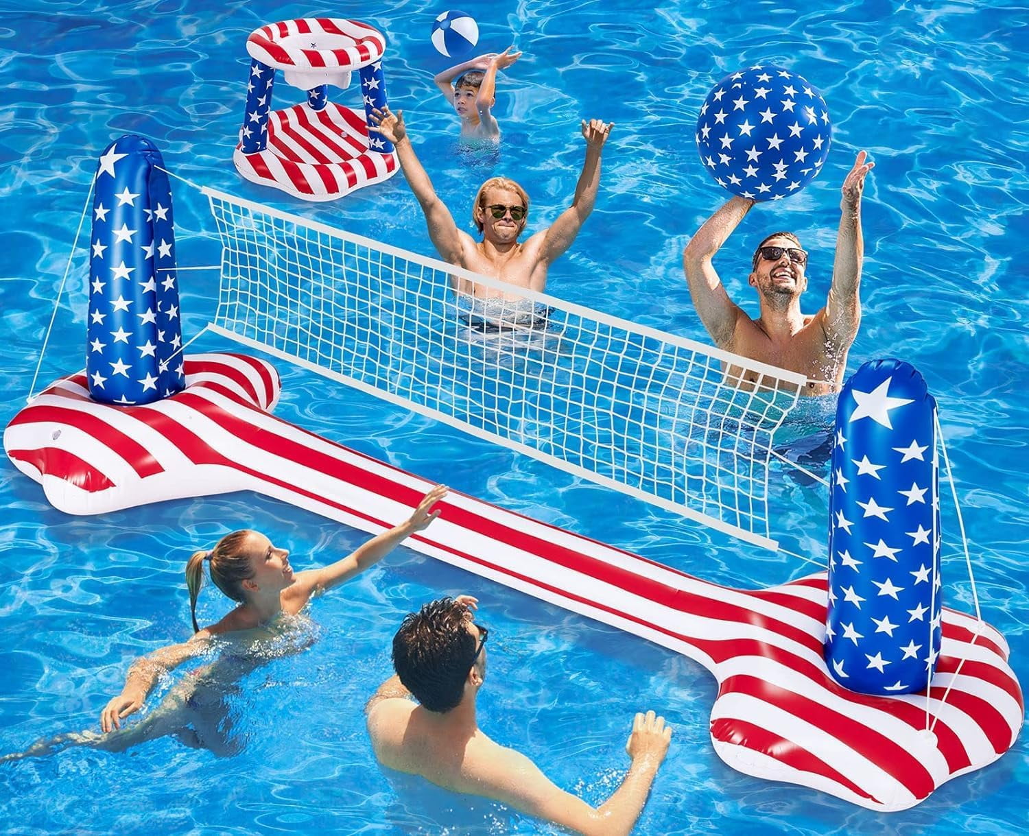 10.4' Larger Pool Volleyball Set - 2024 NEW Inground Pool Volleyball ...