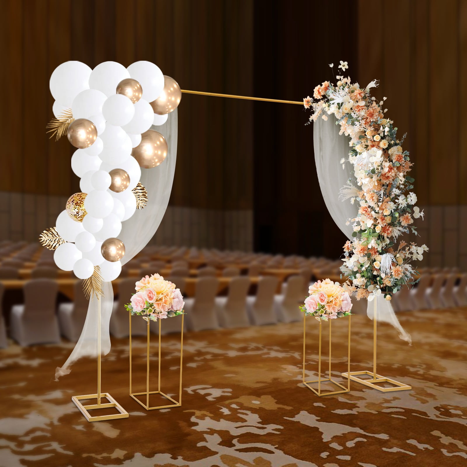 10.43*10.43 Modern Floor Mount Gold Balloon Stand with Flower Stands ...