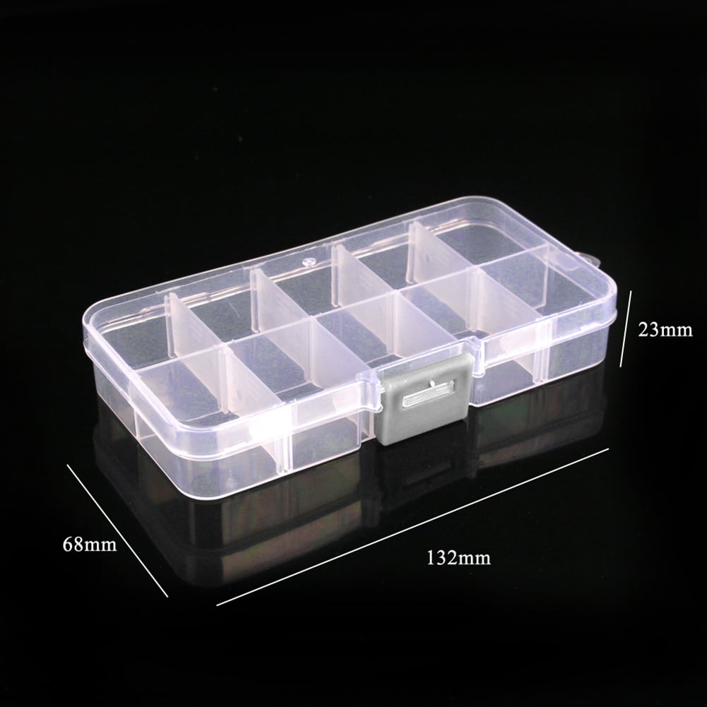 10/48 Grids Compartment Fishing Tackle Box Transparent Plastic Storage ...