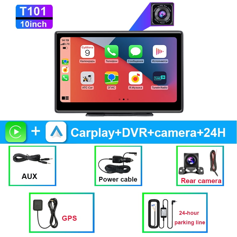10" 4K Dash Cam Rearview mirror camera Wifi wireless Carplay & Android ...
