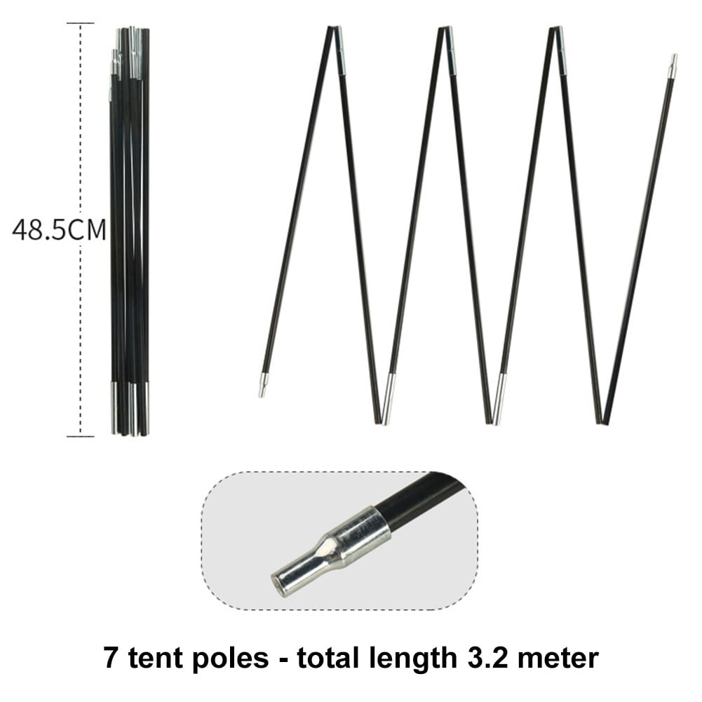 10.5-12.8Ft Fiberglass Tent Pole Replacement Tent Repair for Hiking ...