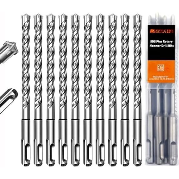 10 5/16" x 6" SDS Rotary Hammer Drill Bits Set, Carbide Tip, Masonry ...