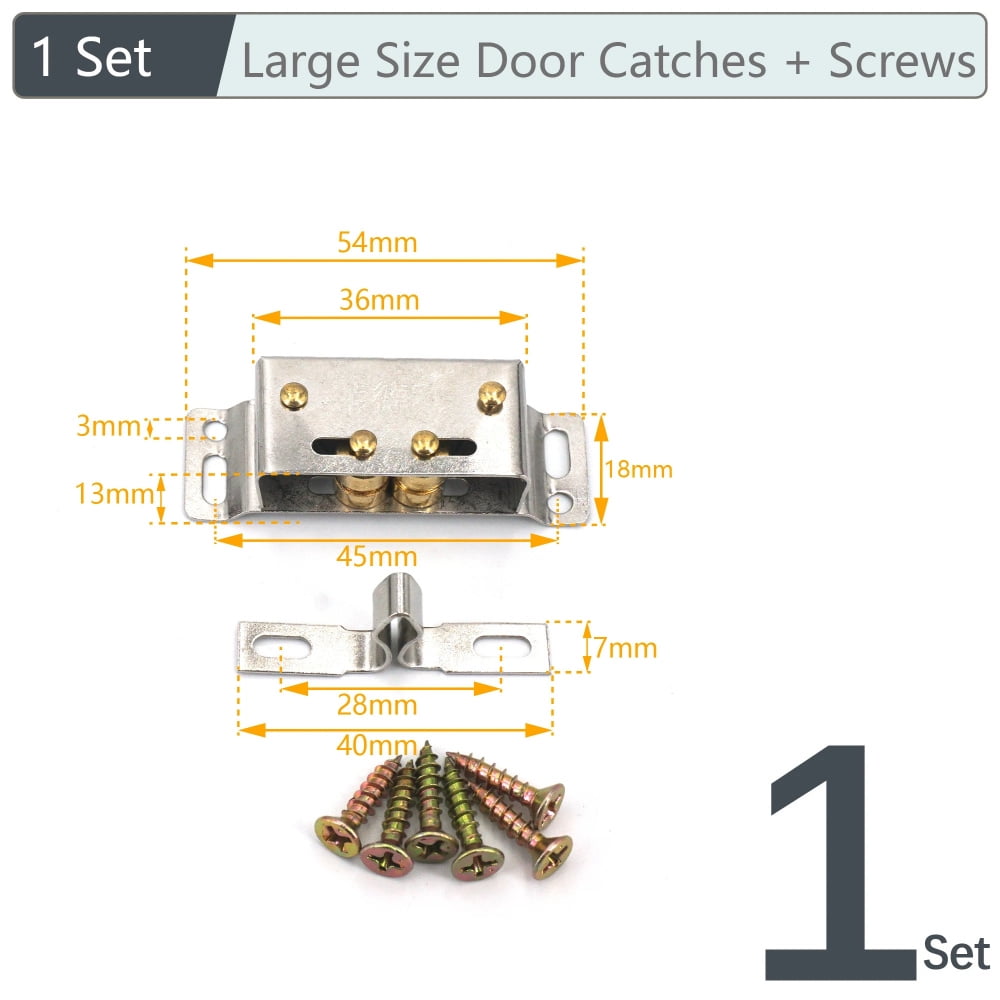 10/5/2/1 Sets Stainless Steel Door Catch Stopper Cabinet Closer Lock ...