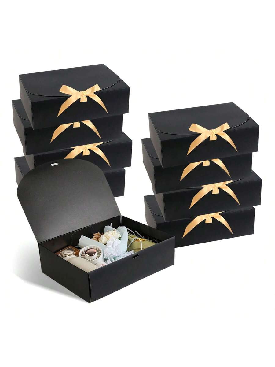 10/5/2PCS Gift Boxes with Lid & Ribbon - White/Black/Pink/Brown for ...