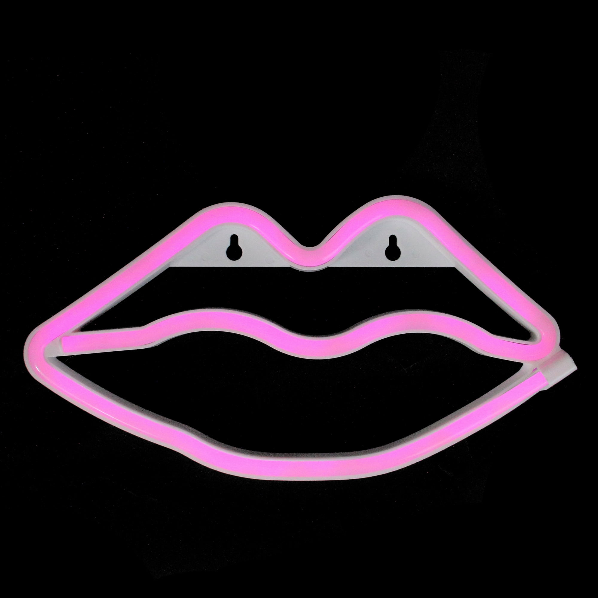 Northlight 10.5in Battery Operated Pink LED Lips Wall Sign Indoor Decor ...