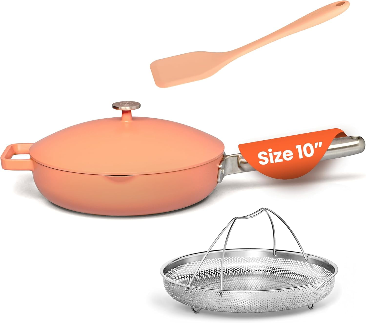 10.5" Ceramic Saute Pan, Nonstick Frying Pan, Sauce Pan, Skillet, Oven ...