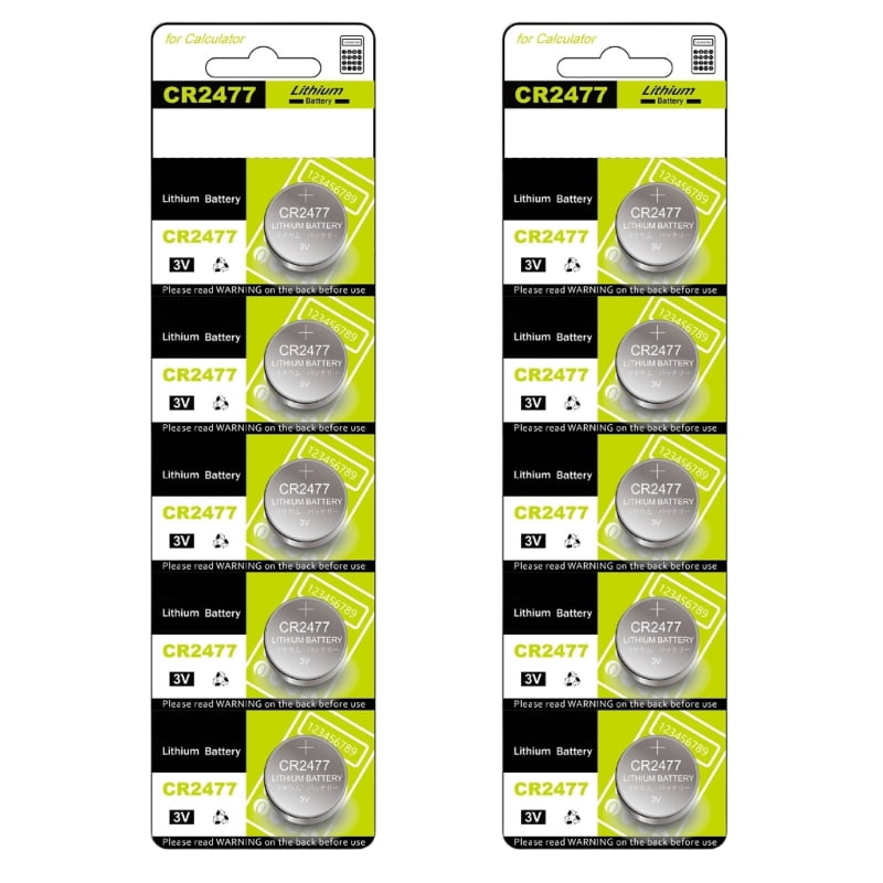 10/5-Count CR2477 Coin Batteries Leakproof Design Coin Battery Stable ...
