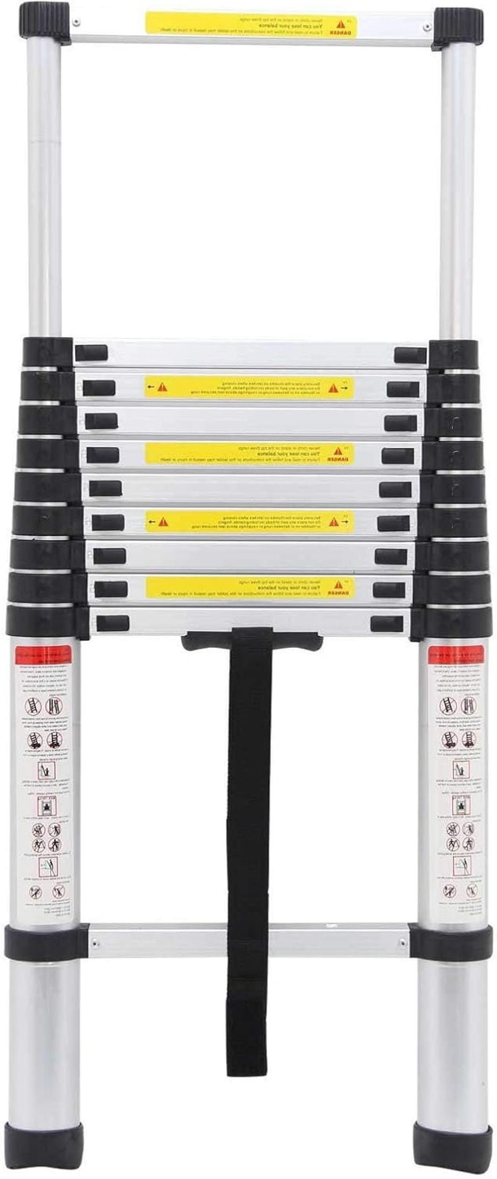 10.5 FT Aluminium Telescoping Ladder Extension Steps Anti-Slip Rubber ...